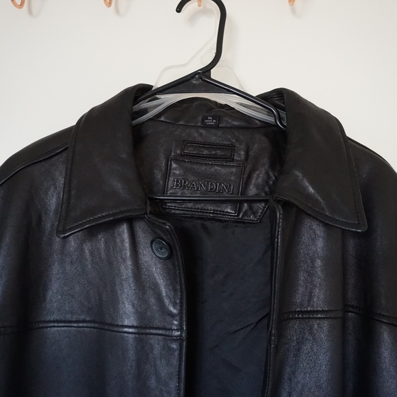 Brandini | Jackets & Coats | Brandini Black Button Up Leather Jacket ...